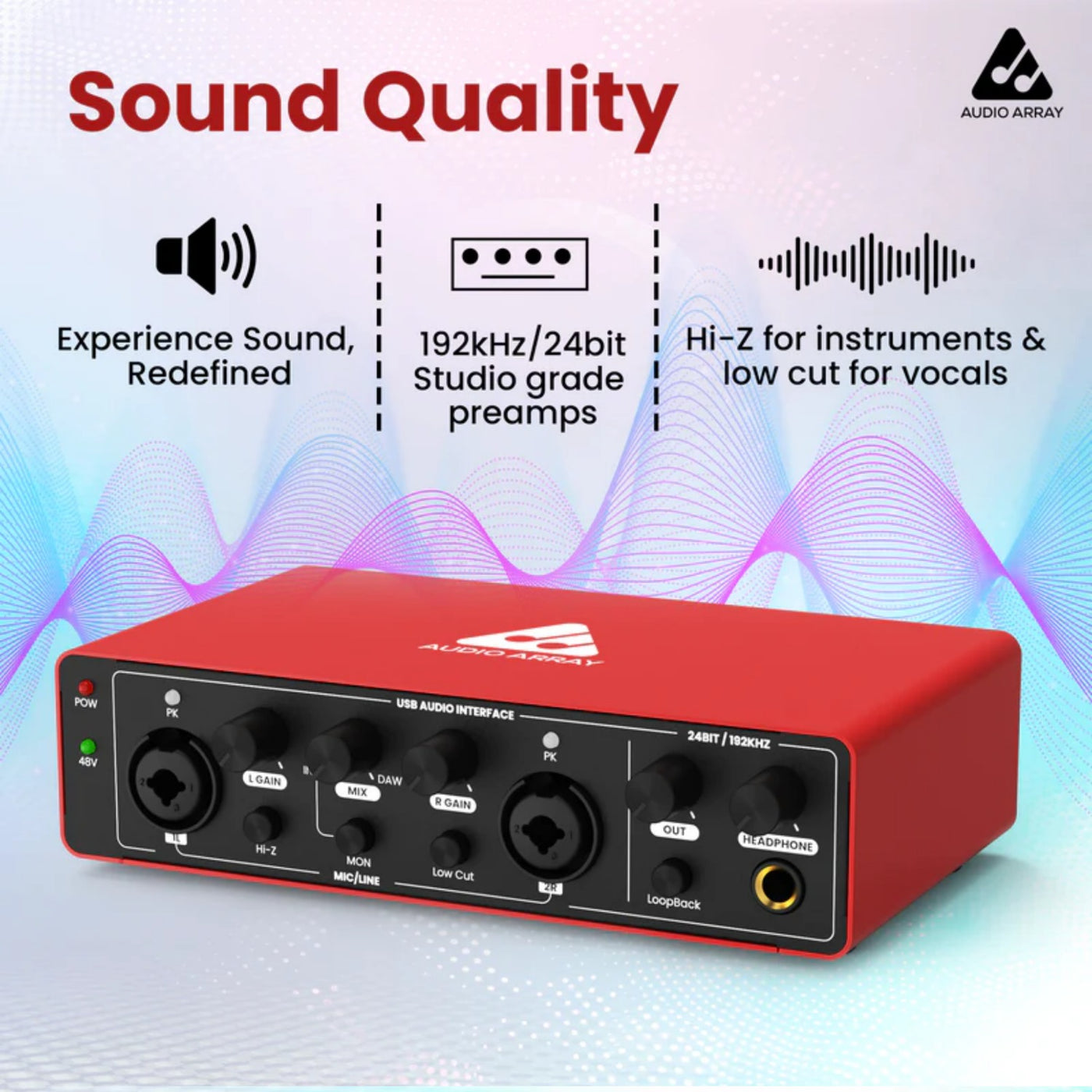 Audio Array AI-04 4 Channel Recording Studio Digital USB Audio Interfa ...
