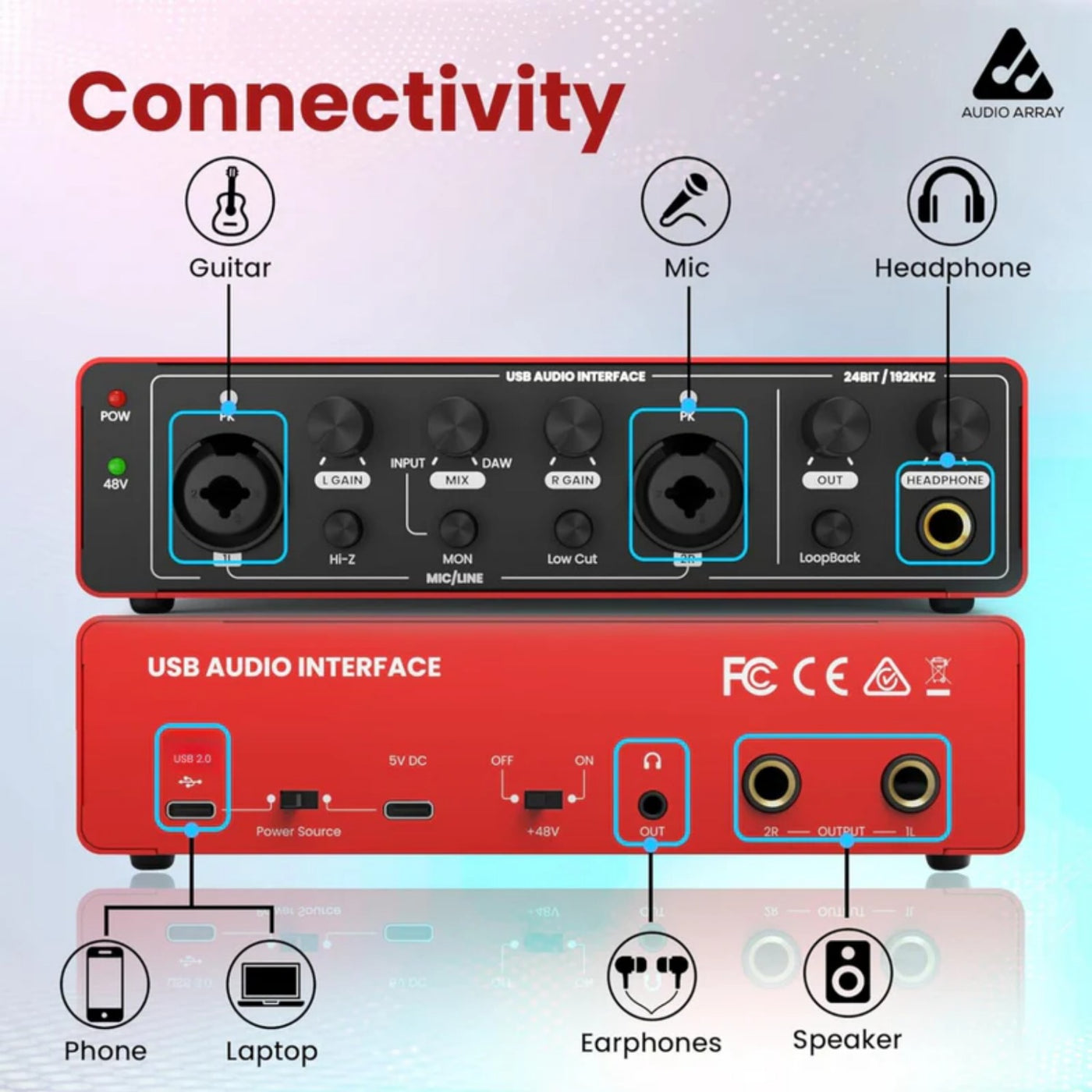 Audio Array AI-04 4 Channel Recording Studio Digital USB Audio Interfa ...