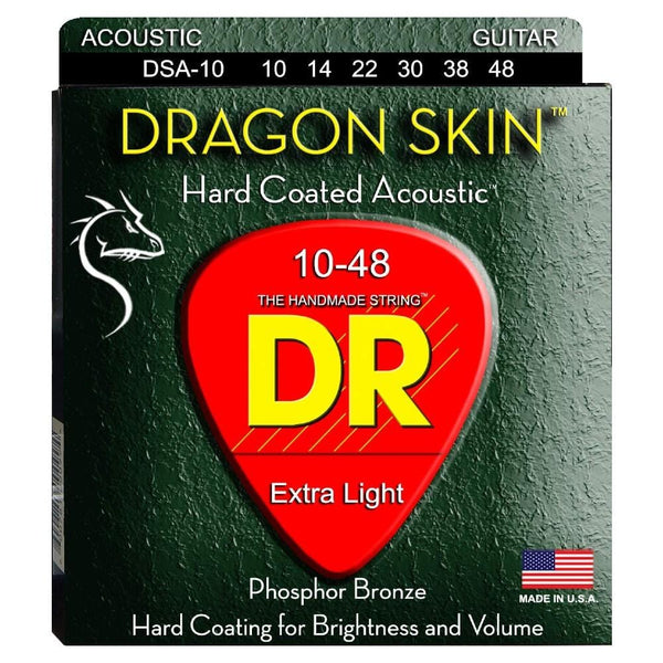 Buy DR Strings Dragon Skin Clear Coated Acoustic Guitar Strings Online ...