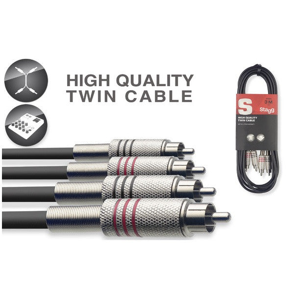 Buy Stagg STC3C 3m Twin RCA Audio Cable With Lifetime Warranty - 3 ...