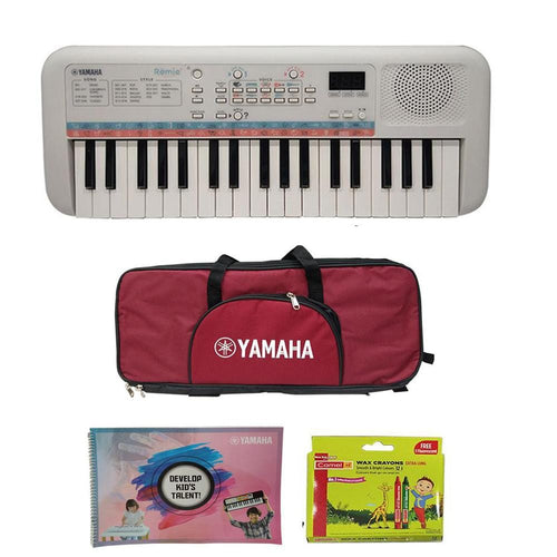 Buy Yamaha Remie PSS E30 Kids Compact 37 Key Portable Keyboard with Gigbag, Colouring Book ...